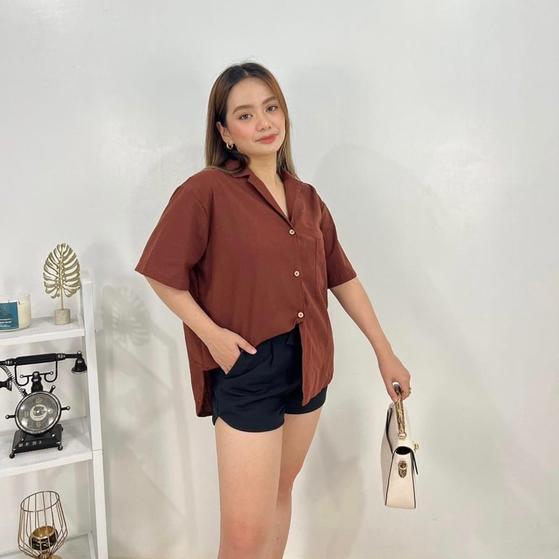 TORRY (Basic Button Down Collar TOP) | Shopee Philippines