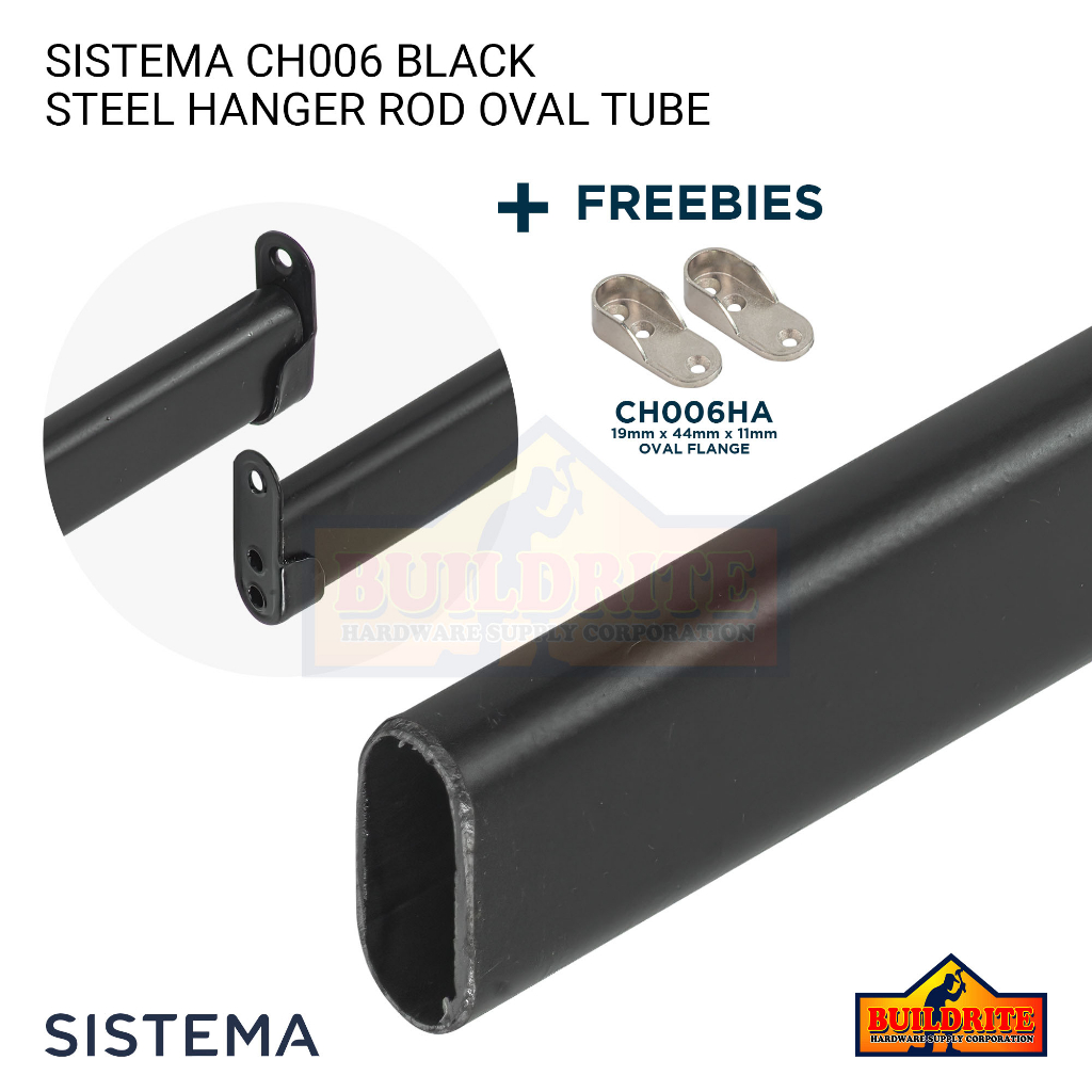 Sistema CH006 & CH006HA 1 Meter Matte Black Steel Steel Hanger Rod Oval ...