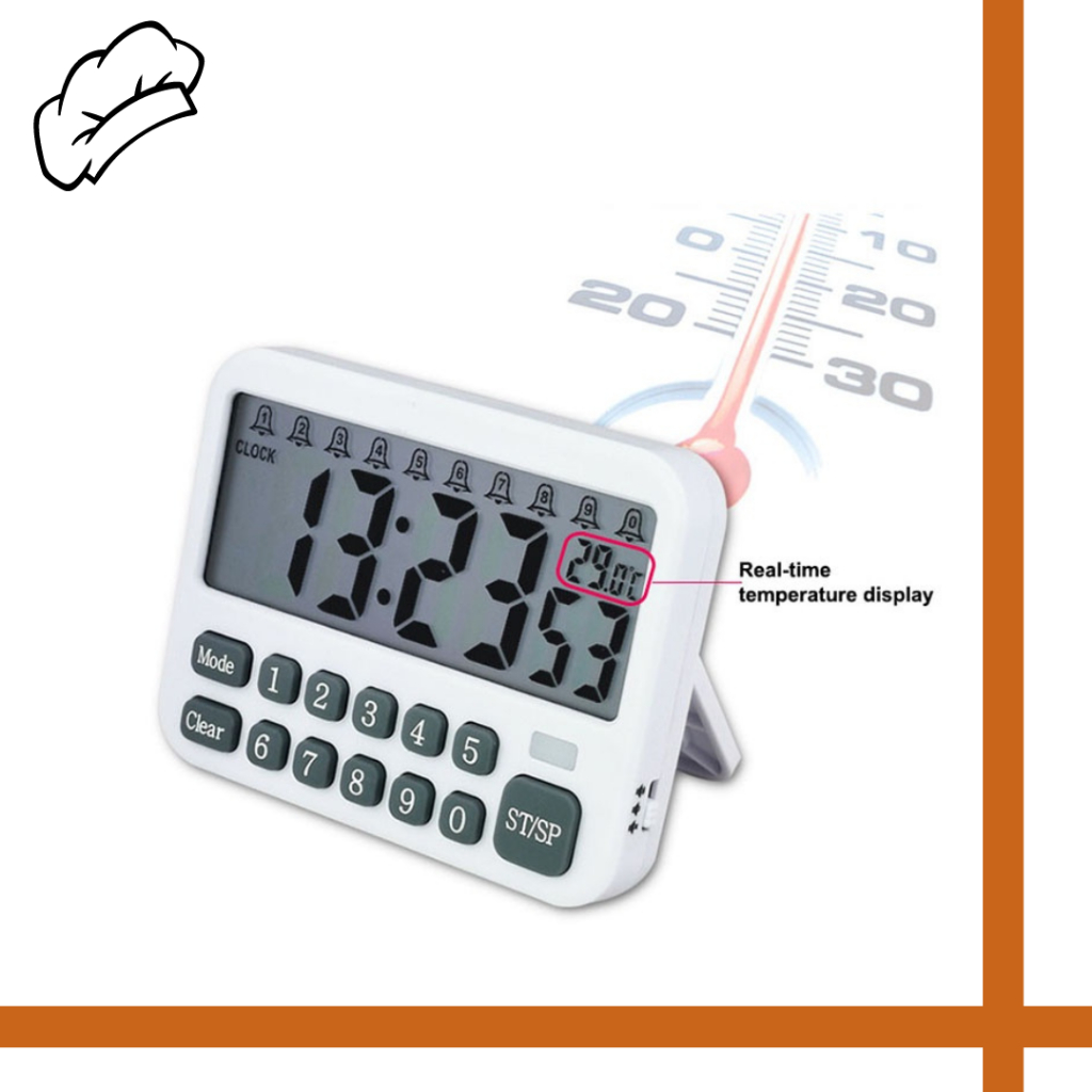 Kitchen Timer with Temperature Display & Number Keypads Count Up/Down ...