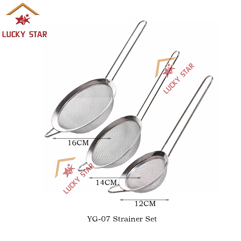 3PC Strainer Set Stainless Steel / Strainer For Drain Cooking / Salaan / Food Strainers / LUCKY ...