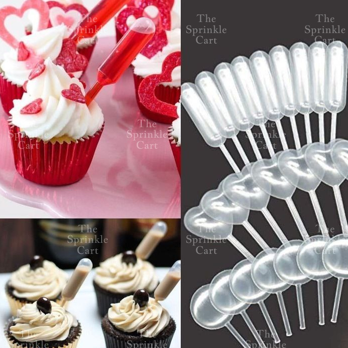 10/50pcs Dessert Pipettes Squeeze Syringe Cupcake Injectors Dropper ...