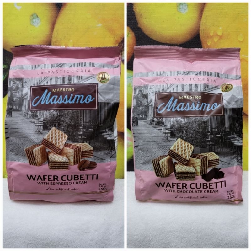 Maestro Massimo Wafer Cubetti (Wafer Cubes) Chocolate Cream/Espresso ...