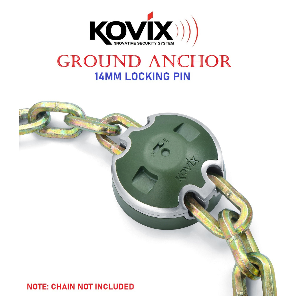 KOVIX GROUND ANCHOR LOCK for Motorcycle, Scooter or Bicycle w/ 14MM ...