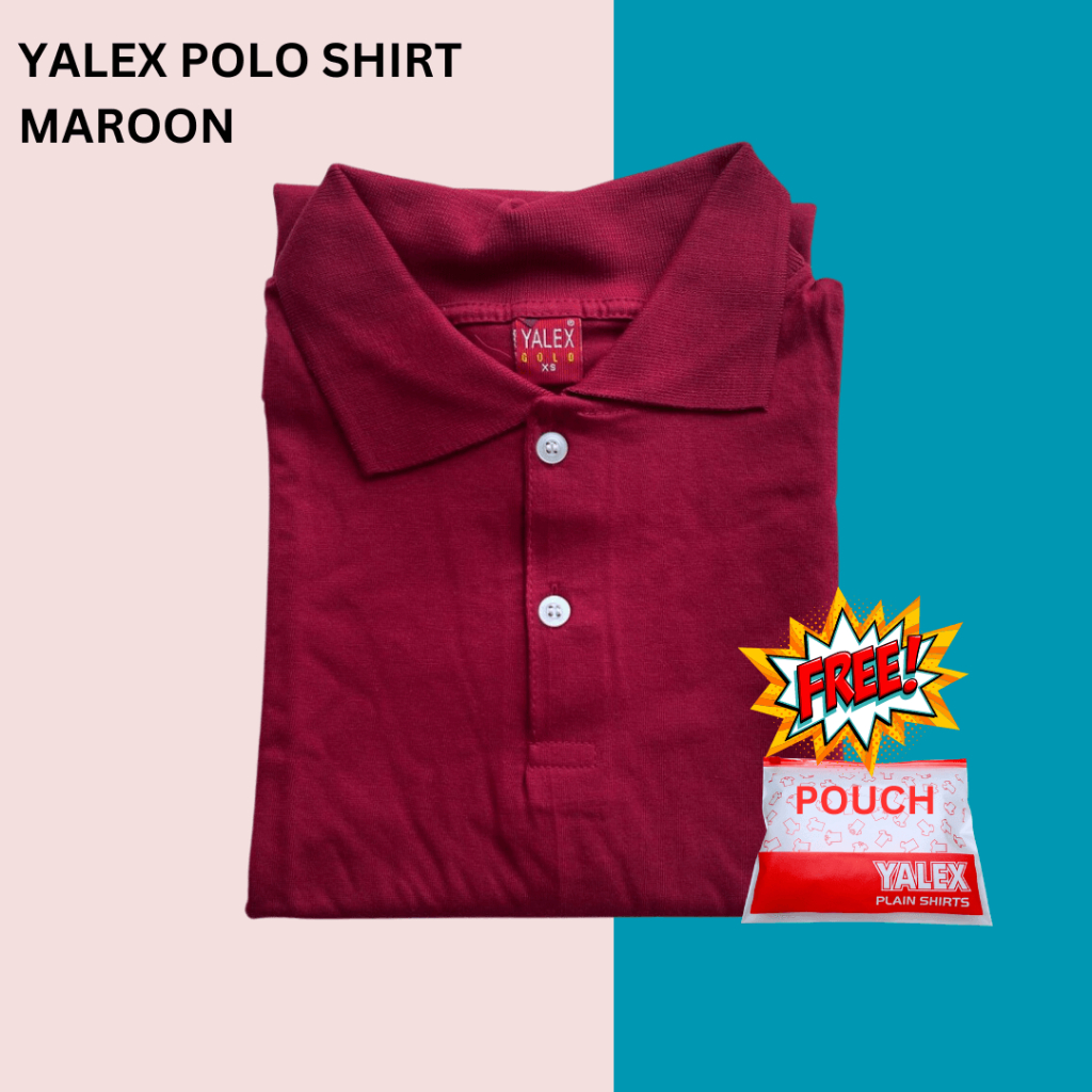 YALEX POLO SHIRT (COTTON) | MAROON, RED | COTTON | SET 2 | Shopee ...