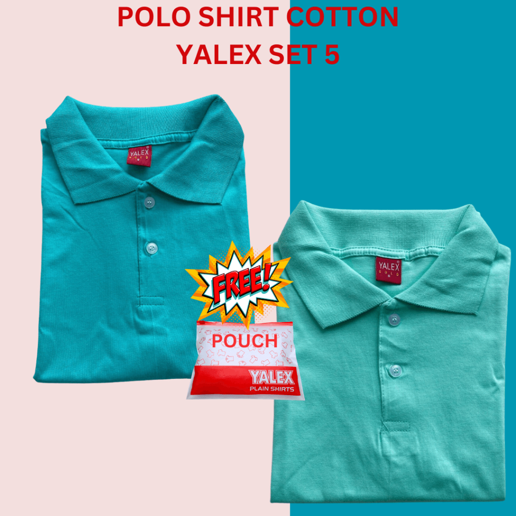 YALEX POLO SHIRT (COTTON) | TURQUOISE, MINT GREEN | COTTON | SET 5 ...