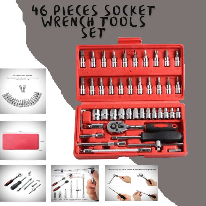 46pcs Socket Wrench Set Tool Box With Case | Shopee Philippines