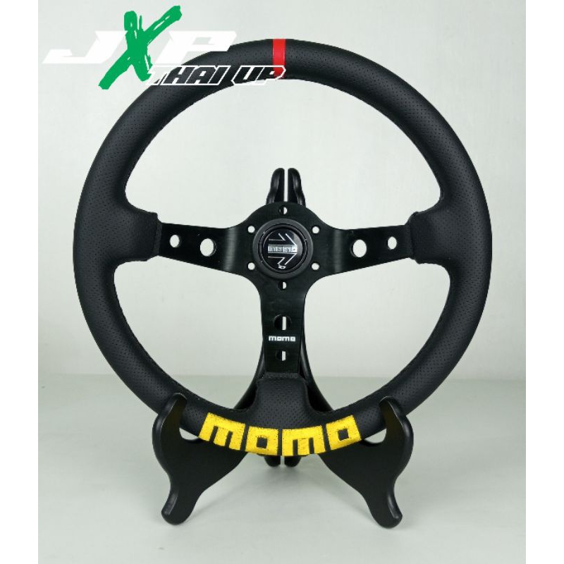 Momo Deep Dish Steering Wheel 14 inch High Quality Leather | Shopee Philippines