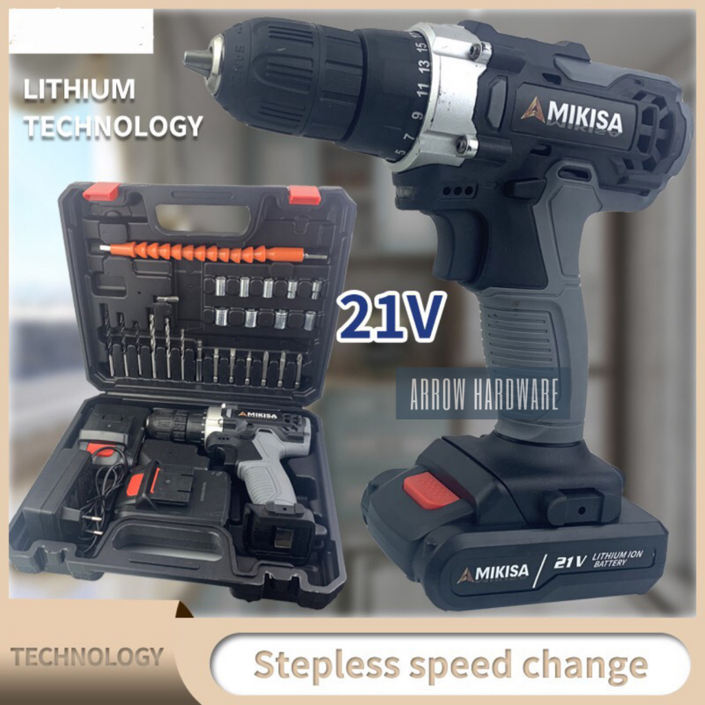 21V TWO Battery Cordless Drill Driver with Free Accessories Set | Shopee Philippines