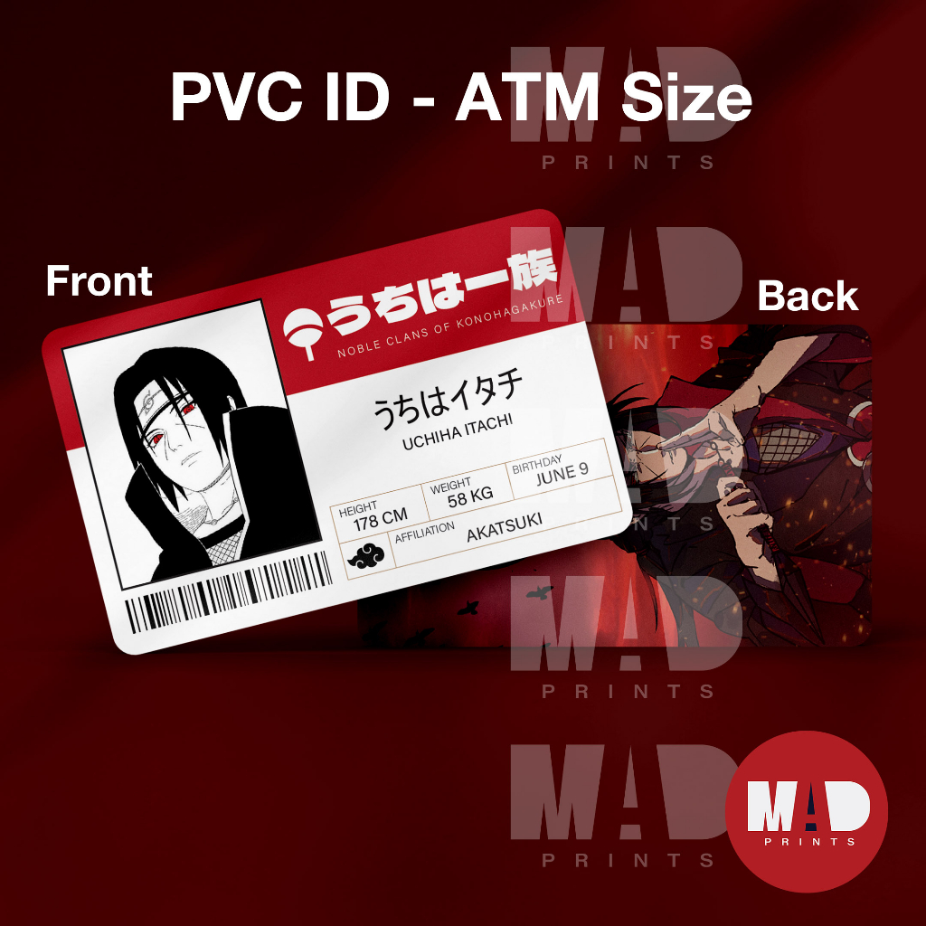 Uchiha Itachi Fanmade ID PVC Hi Gloss Photocard | Shopee Philippines