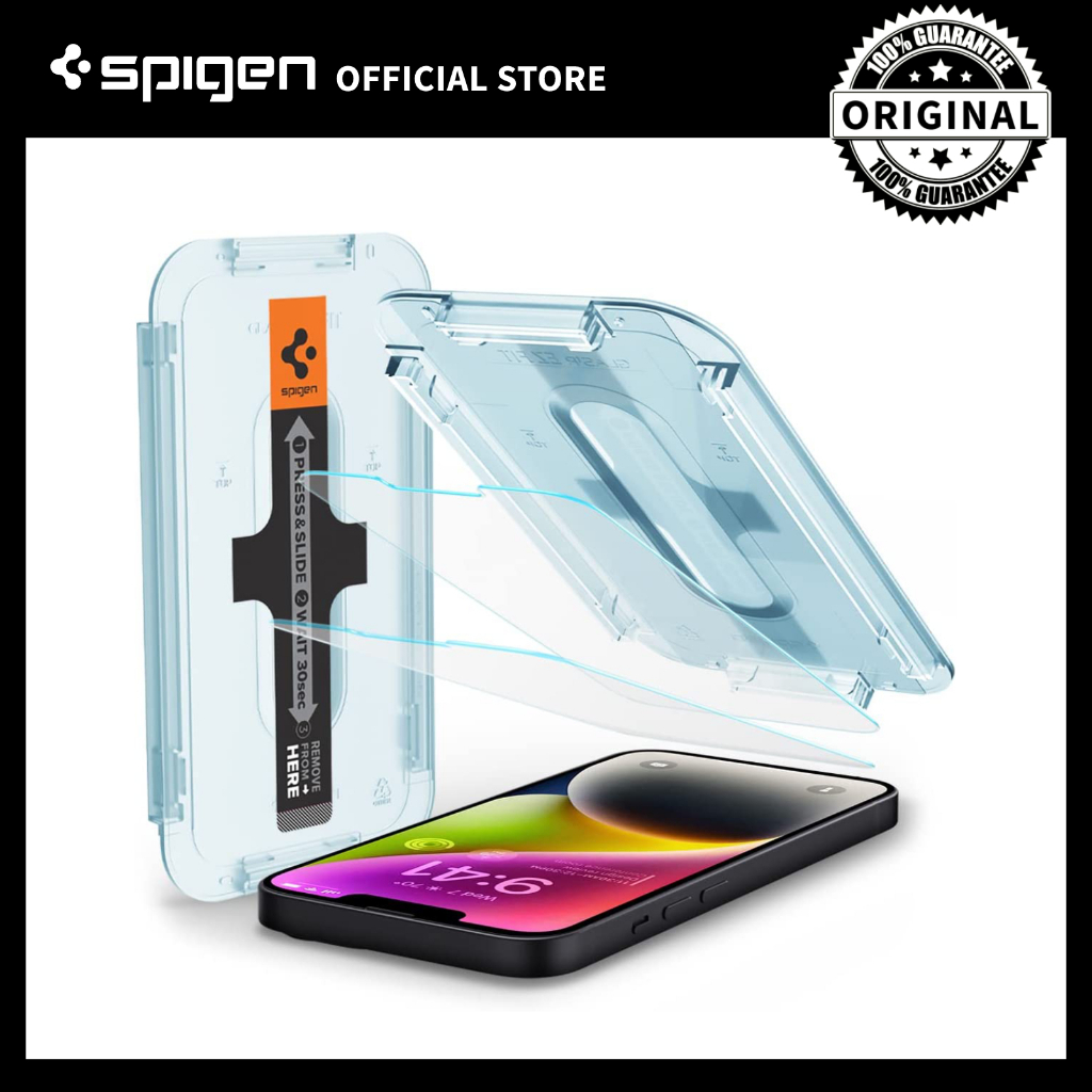 Spigen iPhone 16e /14 / 13 Pro / 13 tR EZ Fit Tempered Glass ...