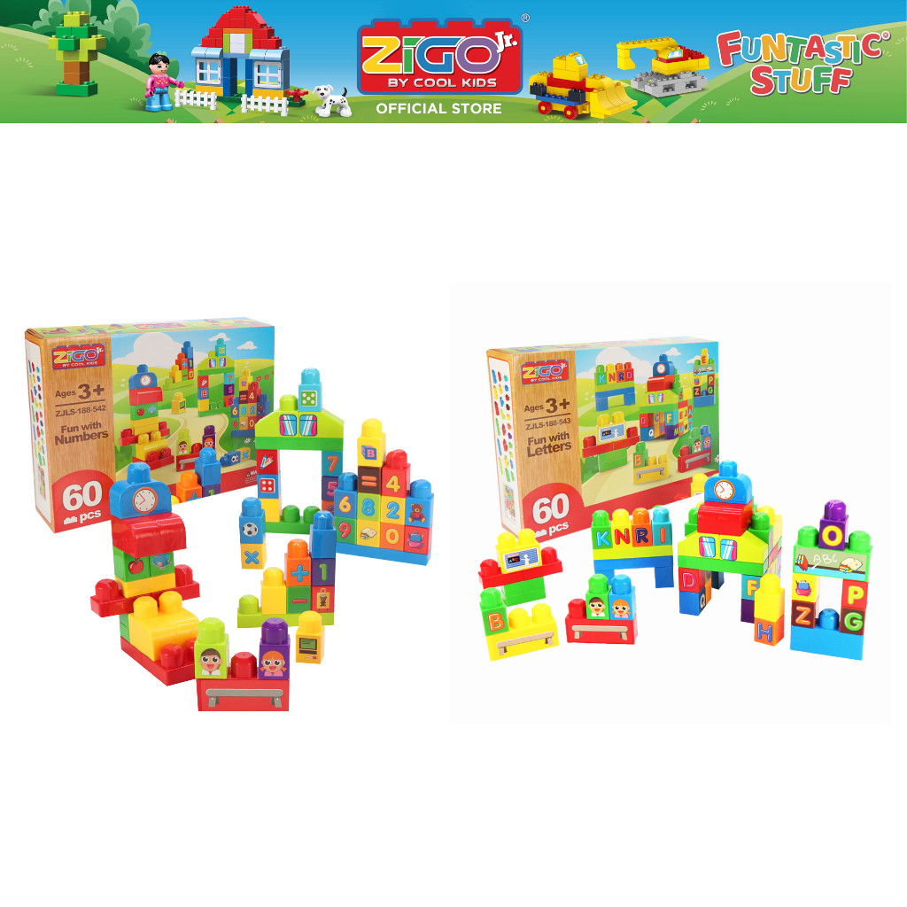ZIGO Jr. Fun with Blocks, Toys for Kids, Toddler Blocks (60 pcs ...
