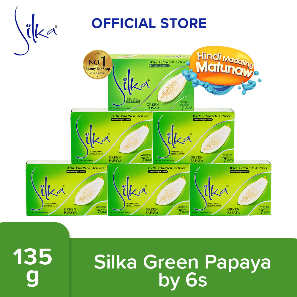 Silka Green Papaya Soap 135g by 6's | Shopee Philippines