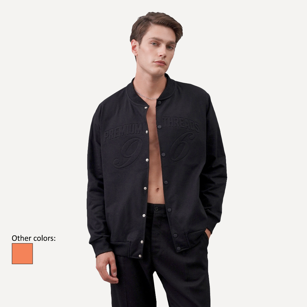 OXGN Premium Threads Padded Bomber Jacket For Men (Black/Orange ...