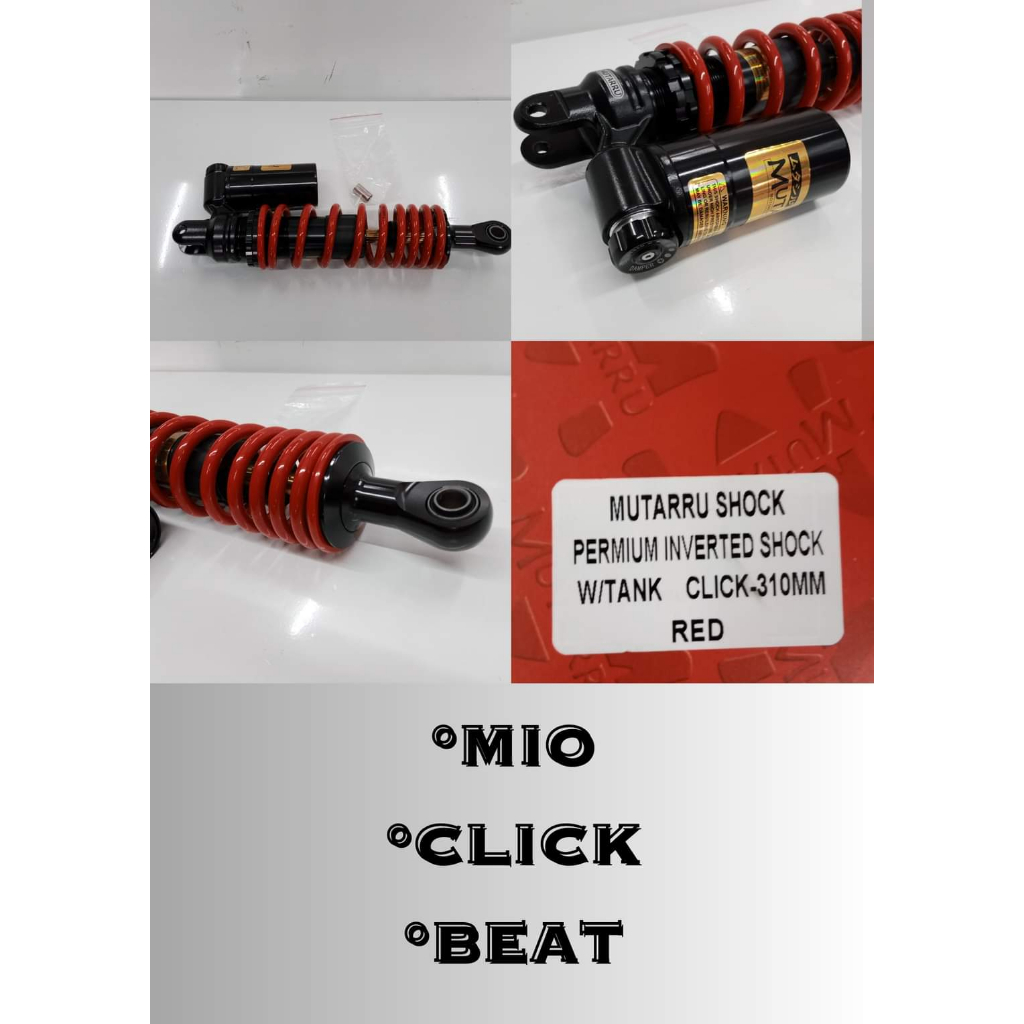 MUTARRU JC863 Shock Premium Inverted Rear Shock with Tank for MIO CLICK BEAT 310mm | Shopee ...