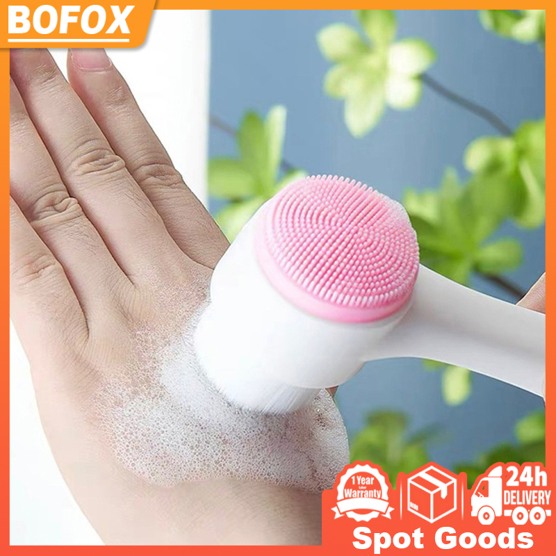 Double Side Silicone Facial Cleanser Brush Cleansing Massage 3D Face ...
