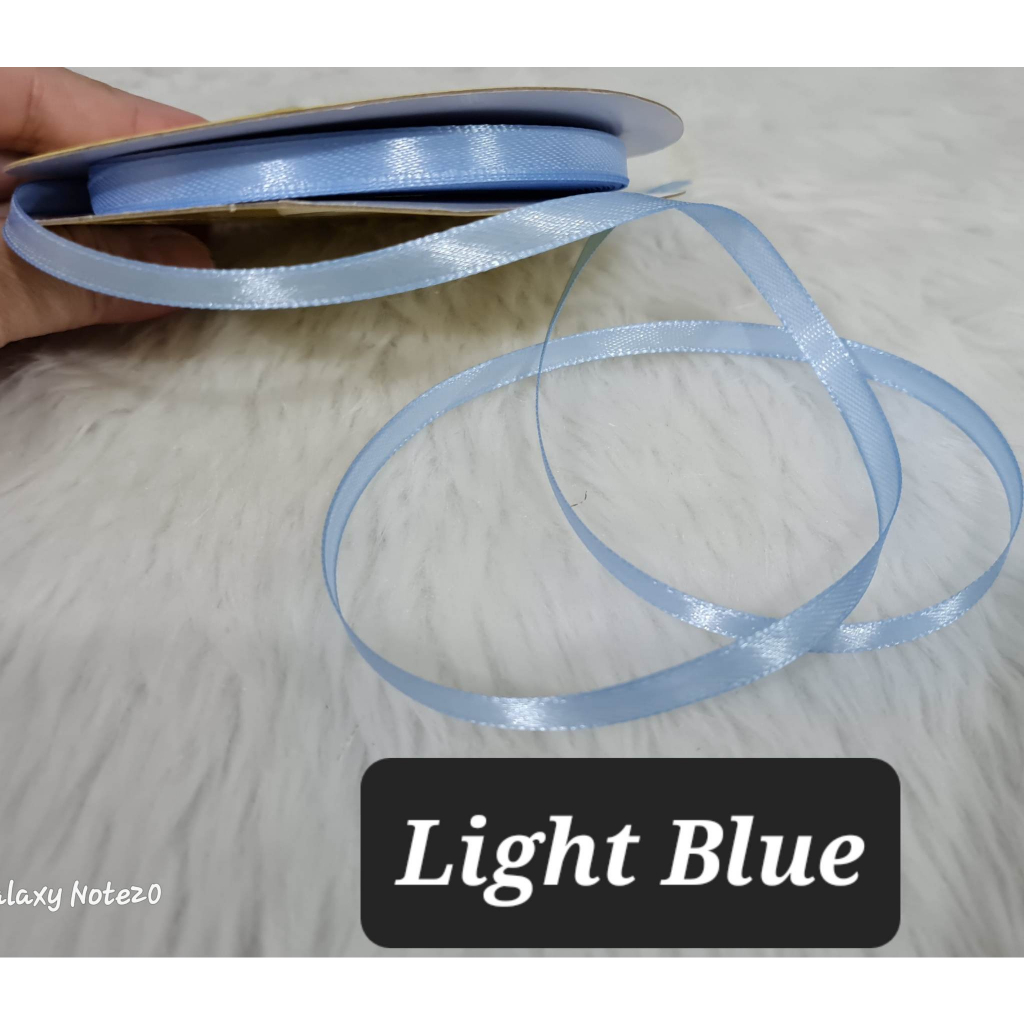 LIGHT BLUE Satin Ribbons Double Edge | Shopee Philippines