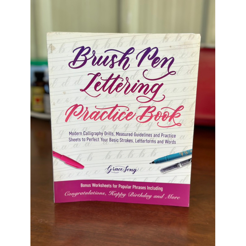 BRUSH PEN LETTERING PRACTICE BOOK | MODERN CALLIGRAPHY DRILLS, MEASURED ...