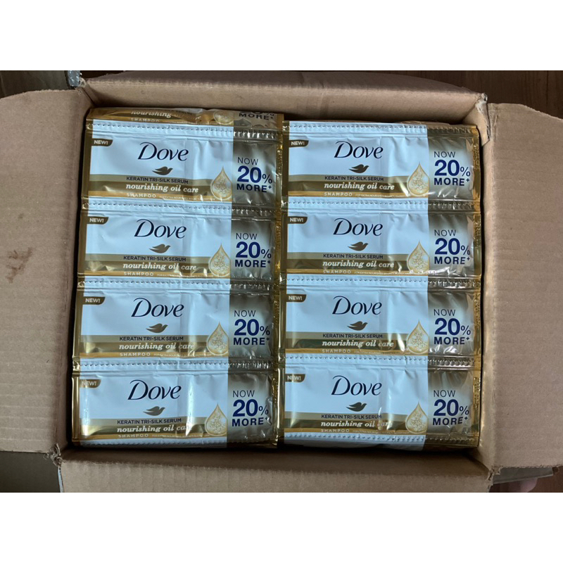 Dove Shampoo Keratin Tri-silk Serum Nourishing Oil Care 12ML 1 Dozen ...