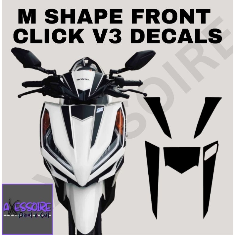 M Shape Front Decals Honda Click V3 high quality vinyl sticker | Shopee ...