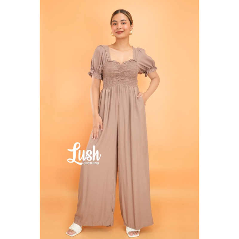 LUSH CLOTHING CHARLOTTE NEW Wide Leg Pants with Puff Sleeves and ...