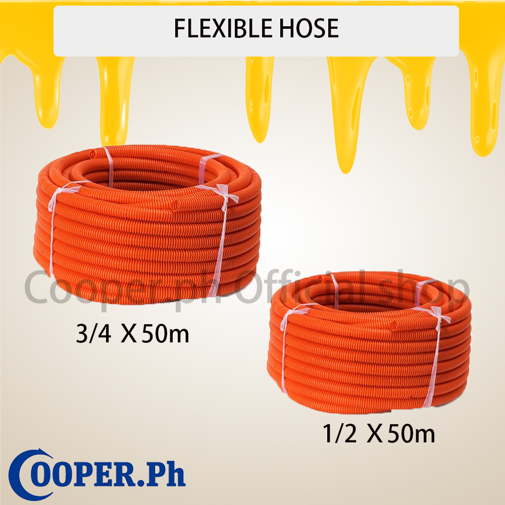 eoppo orange flexible hose PVC hose 50m long 1/2and3/4 | Shopee Philippines