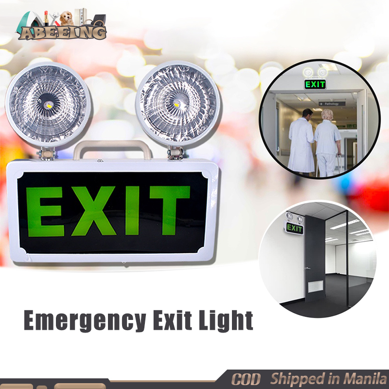 3W Dual Emergency Lamp Exit Signage Combo Light Safety Exit Evacuation ...