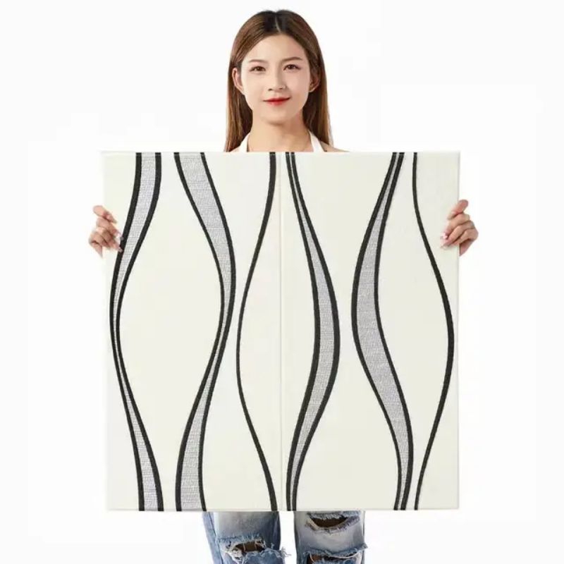 BIG SIZE 70x70cm 5mm LUXURY WAVE DESIGN SELF ADHESIVE FOAM BRICKS ...