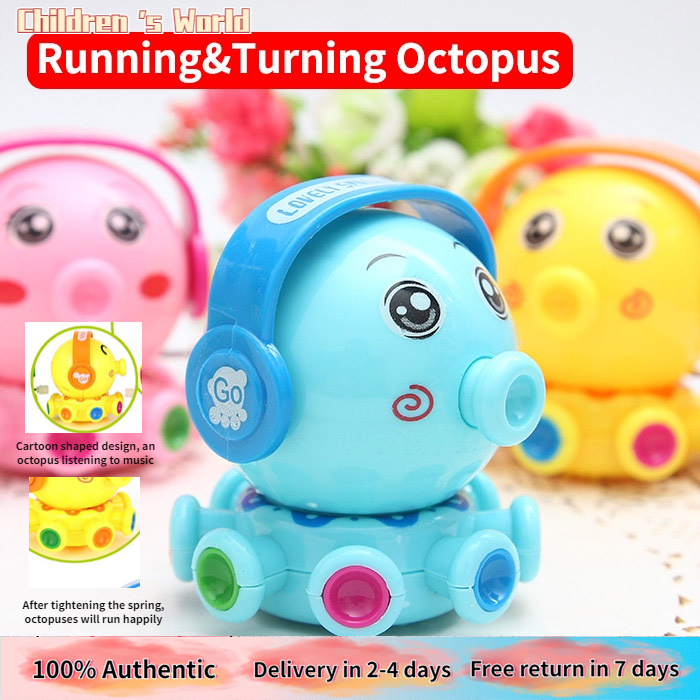 Funny Clockwork Cute Octopus Toy Running Turn Around No-batteries ...