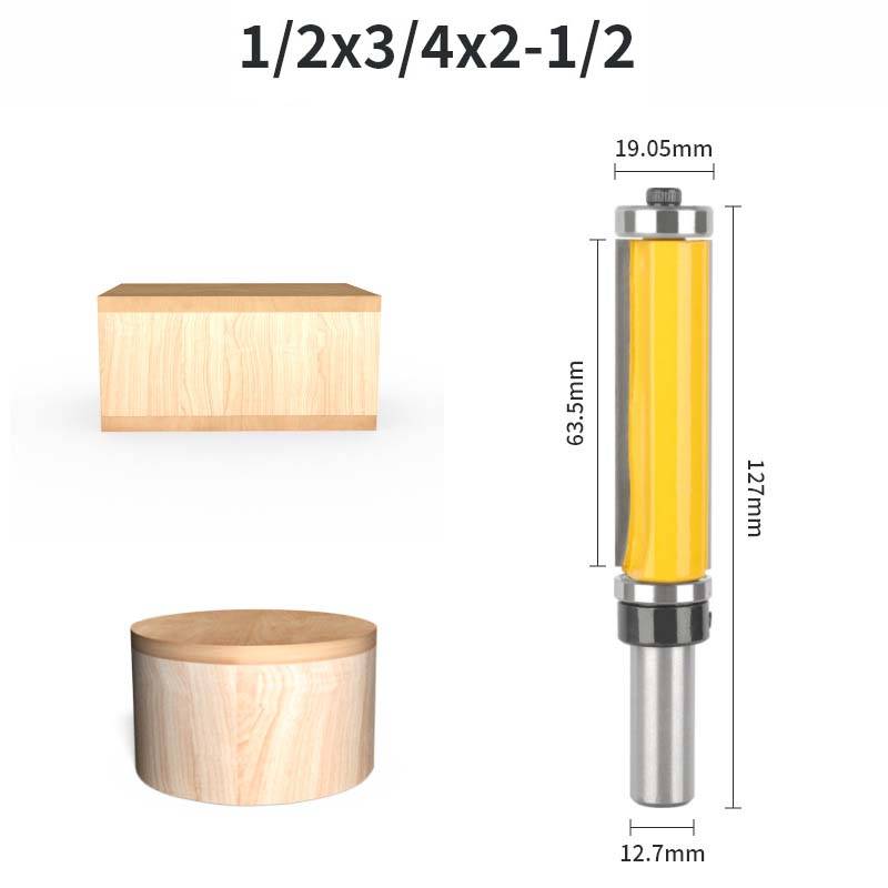 Flush Trim Router Bits Set 1/2 Inch Shank top and bottom bearings ...