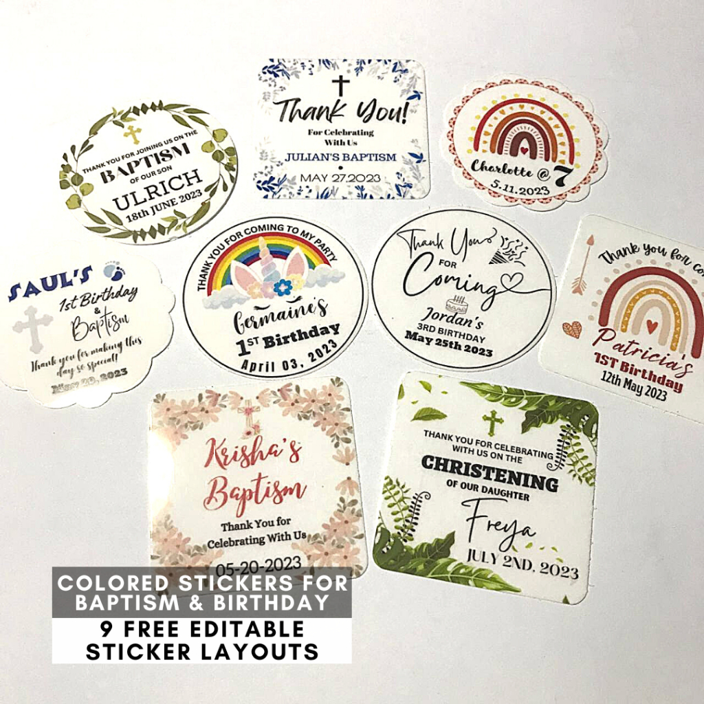 Baptism & Birthday Stickers Customizable Transparent Editable | Shopee ...