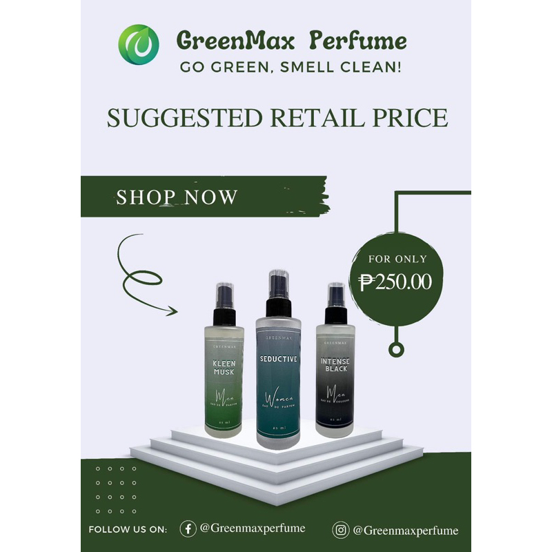 GREENMAX PERFUME 85ML | Shopee Philippines