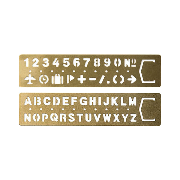Travelers Company 42169006 Midori brass template bookmark alphabet ...