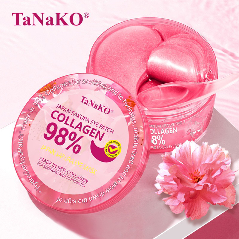 J&r TANAKO SAKURA 98%Collargn Eye Mask Anti Aging Eye Patches Collagen ...