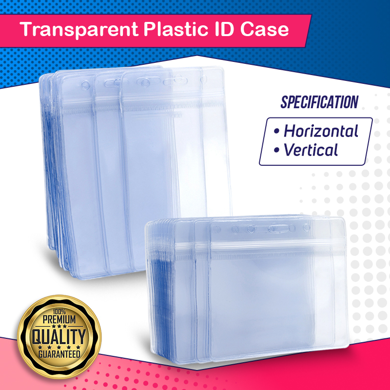 Waterproof Transparent Plastic ID Holder with Zip Lock Vertical and ...