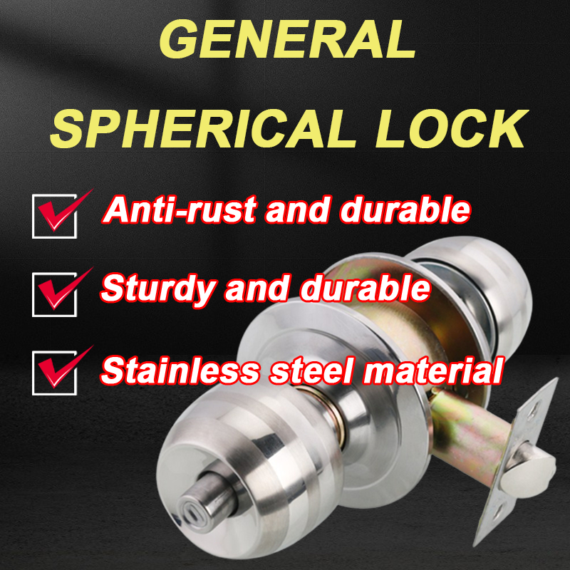 【304 stainless steel】Door Knob Double Lock Entrance Lock Set With 3 Key ...