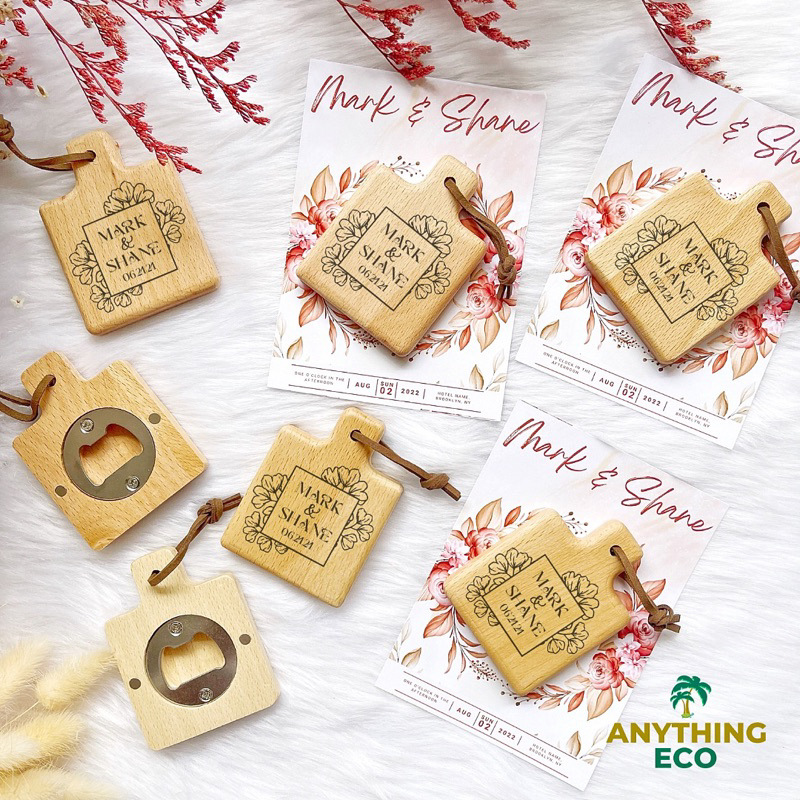 Personalized Square Ref Magnet Bottle Opener - Wedding / Baptism ...