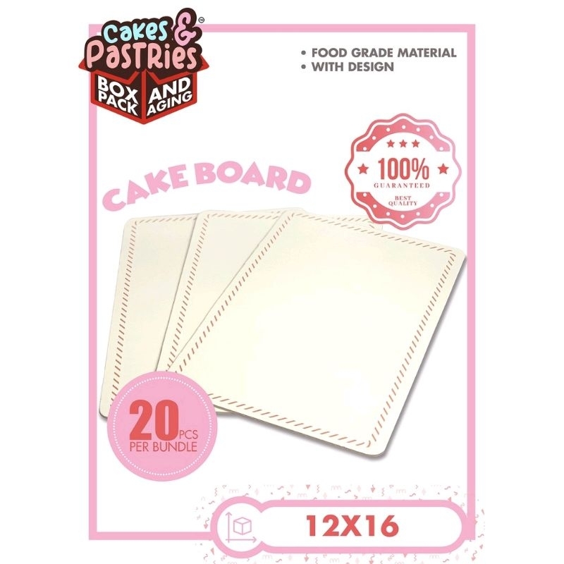 12x16 INCHES WHITE CAKE BOARDS LAMINATED 10PCS & 20PCS | Shopee Philippines