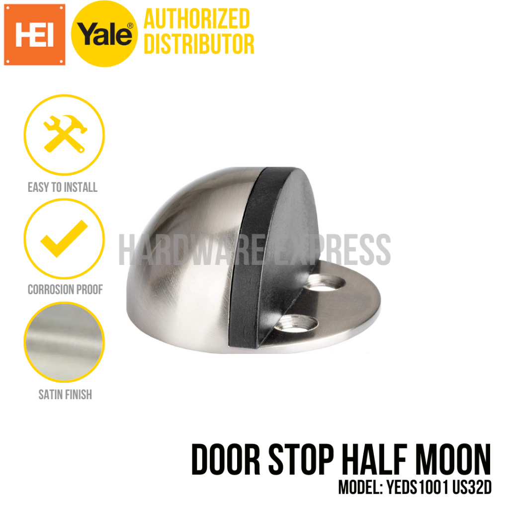YALE Half Moon Floor Door Stop Floor Door Stopper YEDS1001 US32D ...