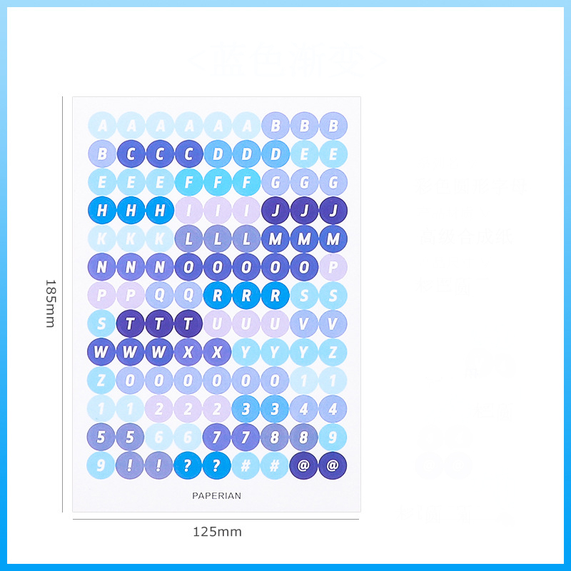 Color Alphanumeric Labels Circular Sticker 1Sheet Diary Scrapbooking ...