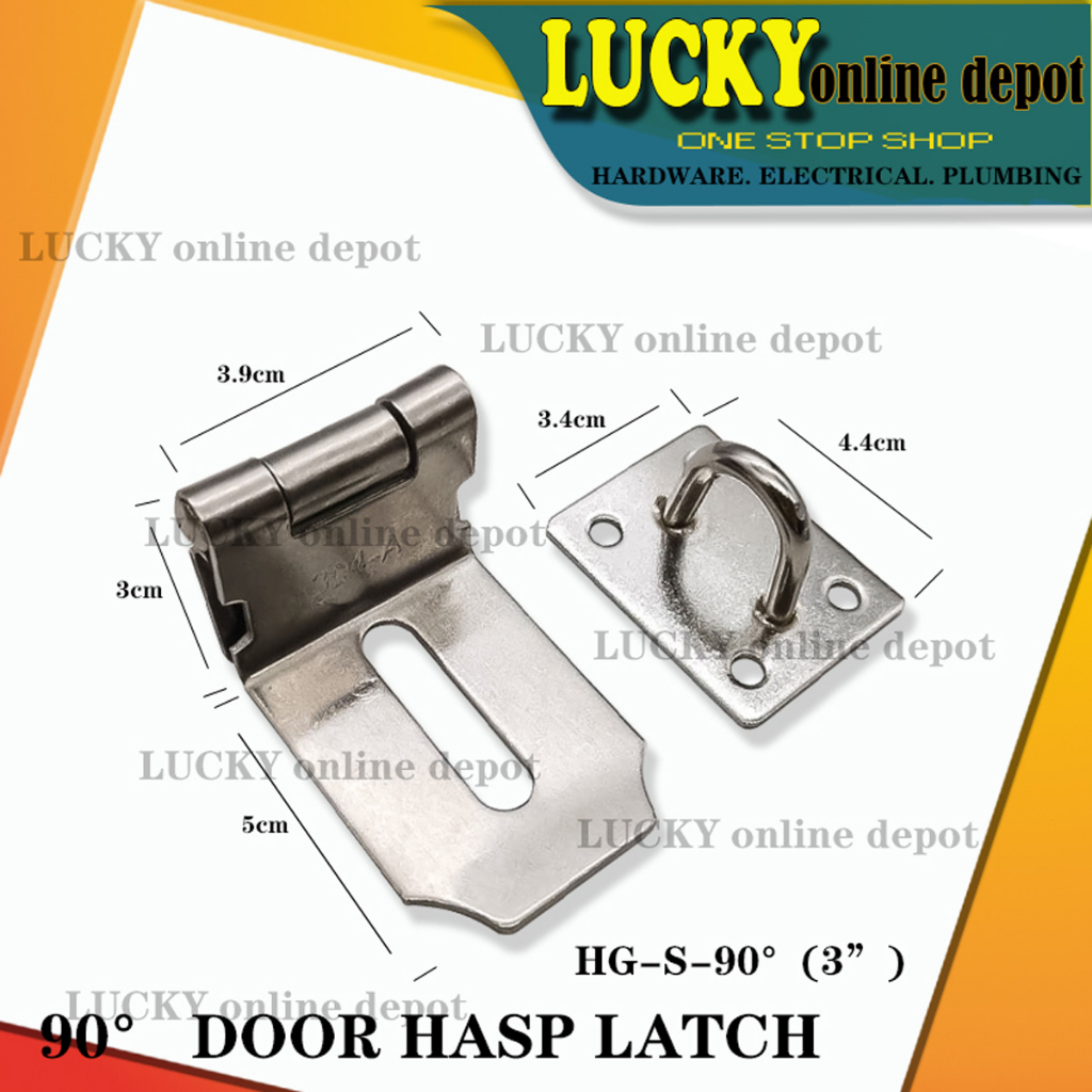 90° DOOR HASP LOCK RIGHT ANGLE STAINLESS STAPLE LATCH | Shopee Philippines