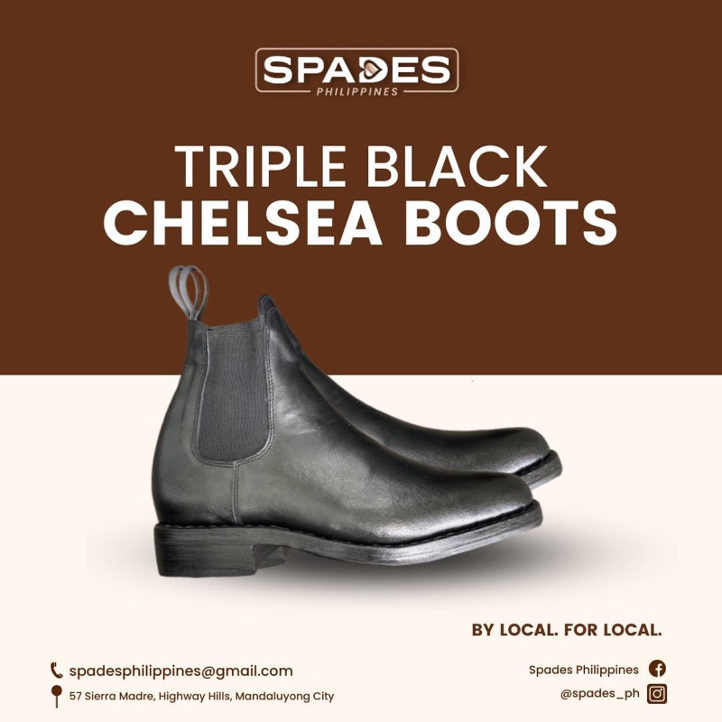Full Grain Leather CHELSEA BOOTS By Spades PH | Shopee Philippines