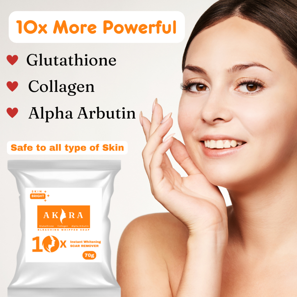 Akira Bleaching Soap 10x Whitening Effect With Collagen Glutathione