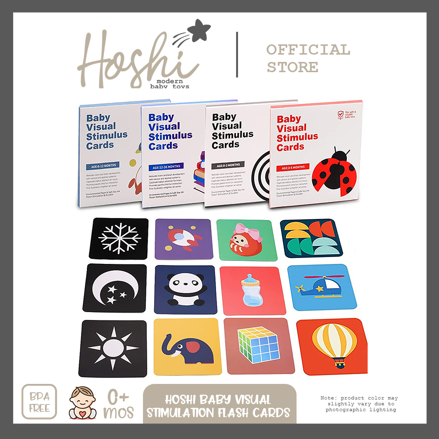 Hoshi Baby Visual Stimulation Flash Cards, Black and White High ...