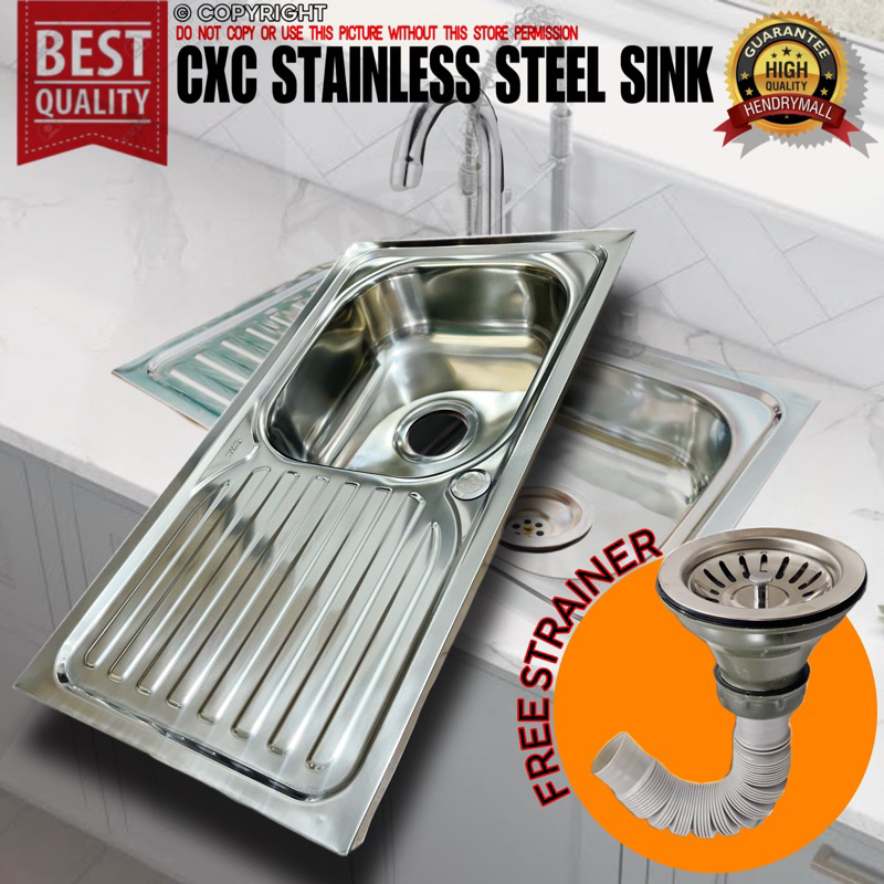 SUS 304 STAINLESS STEEL KITCHEN SINK / WITH FILTER (LABABO / FAUCET ...