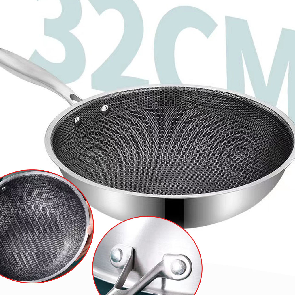 Stainless Steel Cookware Nonstick Fry Pan Multipurpose Use for Kitchen ...