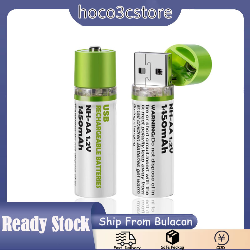 Double AA 1450MAH USB Rechargeable Battery 1.2V ECO Friendly Saver ...
