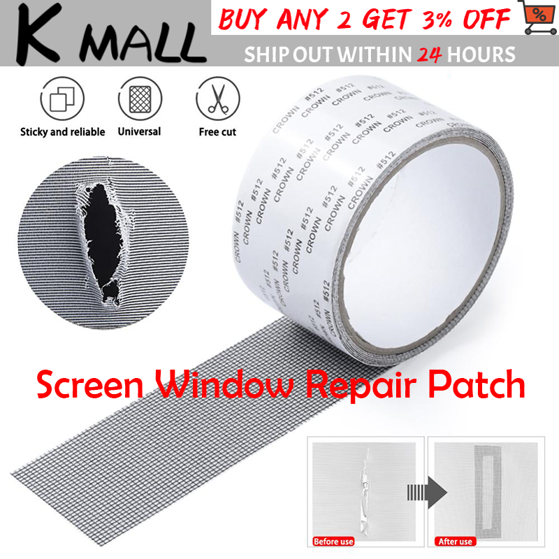 Window Screen Repair Kit Door Window Patch Tape Strong Adhesive Long ...