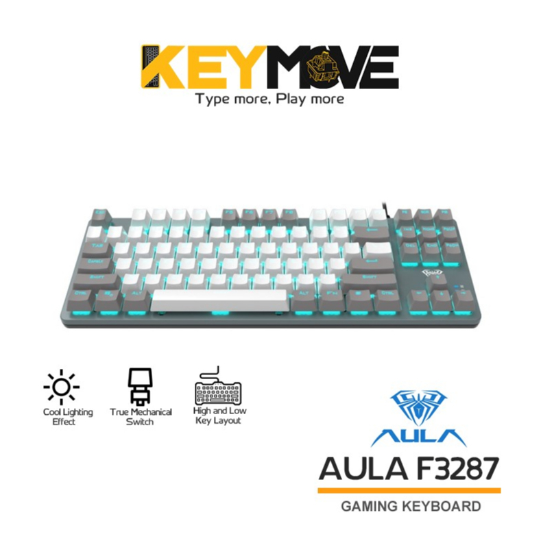 Aula F3287 Tenkeyless Mechanical Gaming Keyboard (Wired, RGB, Media ...