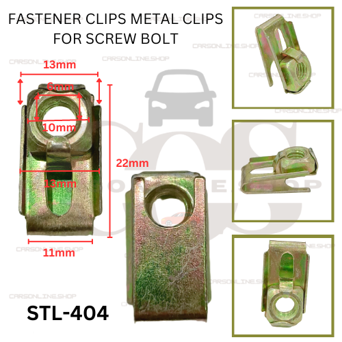 COS 6mm Car License Plate Fastener Buckle Metal Screw Nut U-Type Clips ...