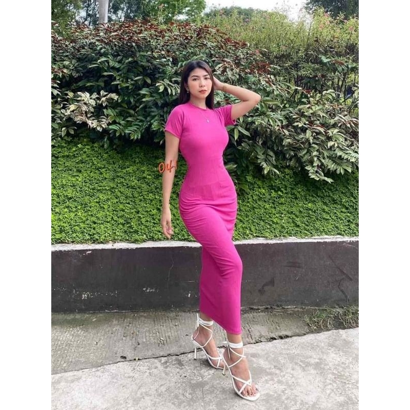 Julia Basic Long Dress Bodycon | Shopee Philippines